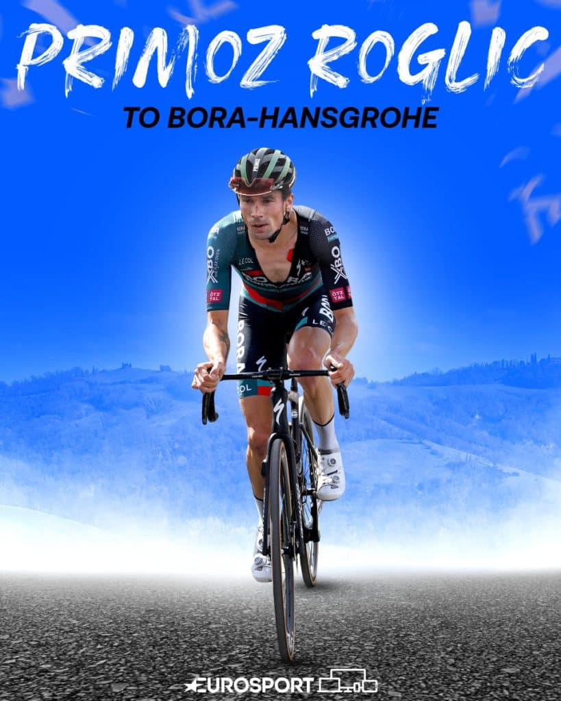 Primoz Roglic appears for the first time with the Bora-Hansgrohe bike ...